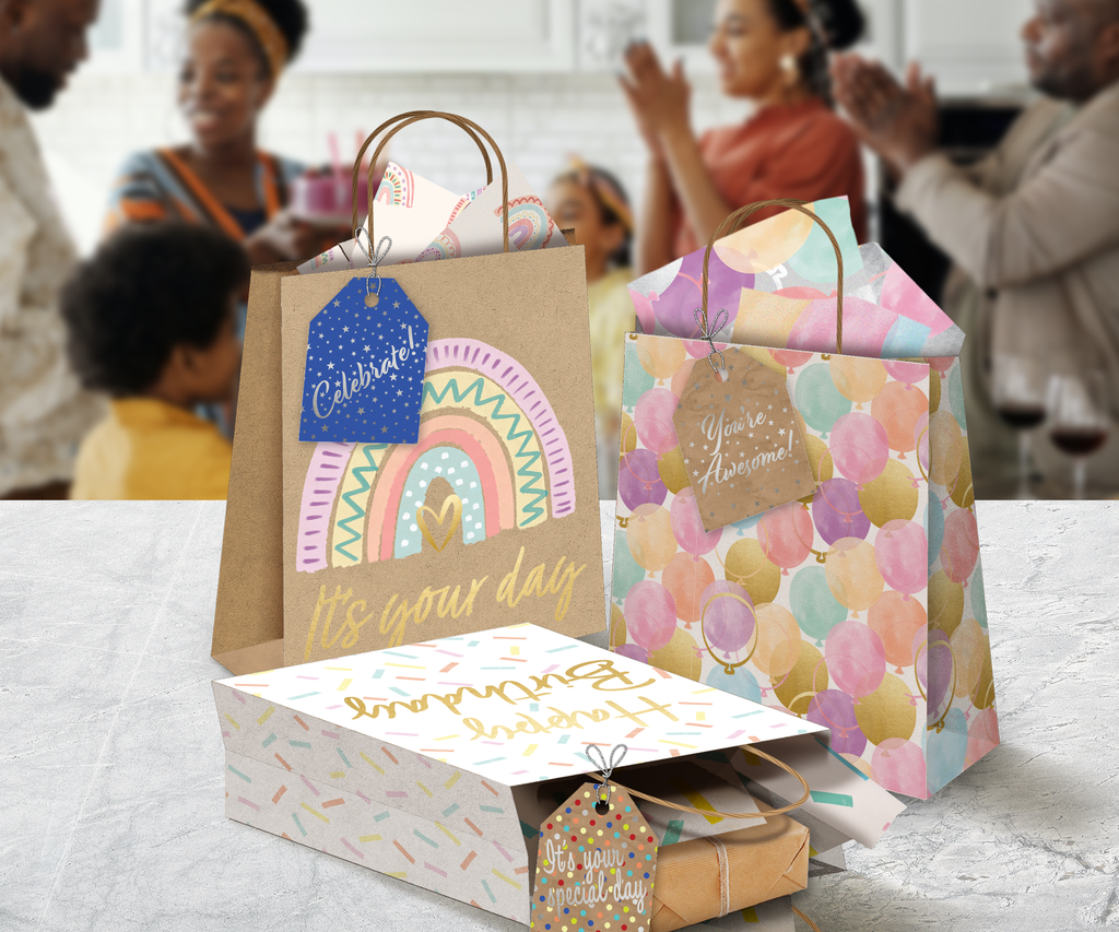 Check Out Our Trendy Tags Bags, & Tissue Collections Online