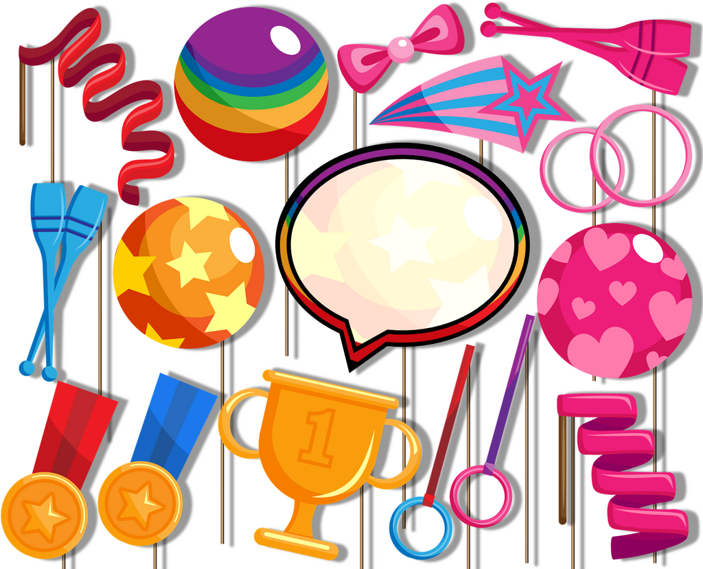 Gymnastics Star Photo Booth Props 20pcs Assembled