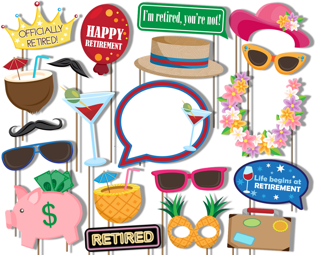 Retirement Party Photo Booth Props 20pcs Assembled