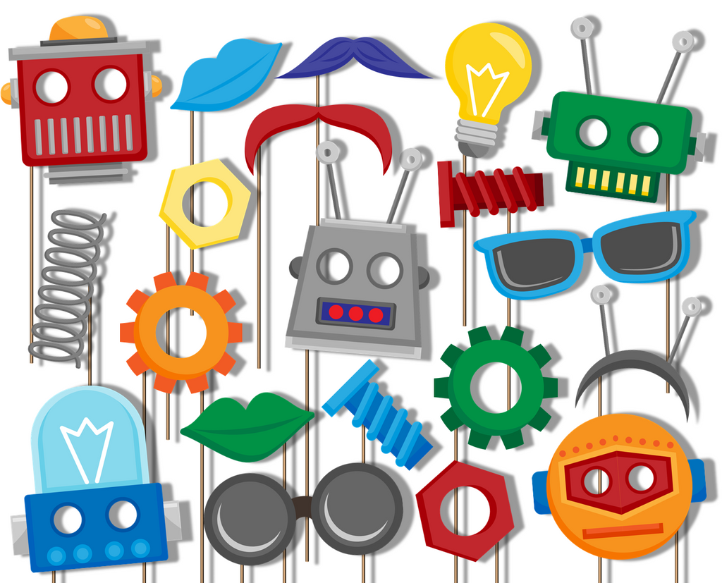 Robot Photo Booth Props 20pcs Assembled