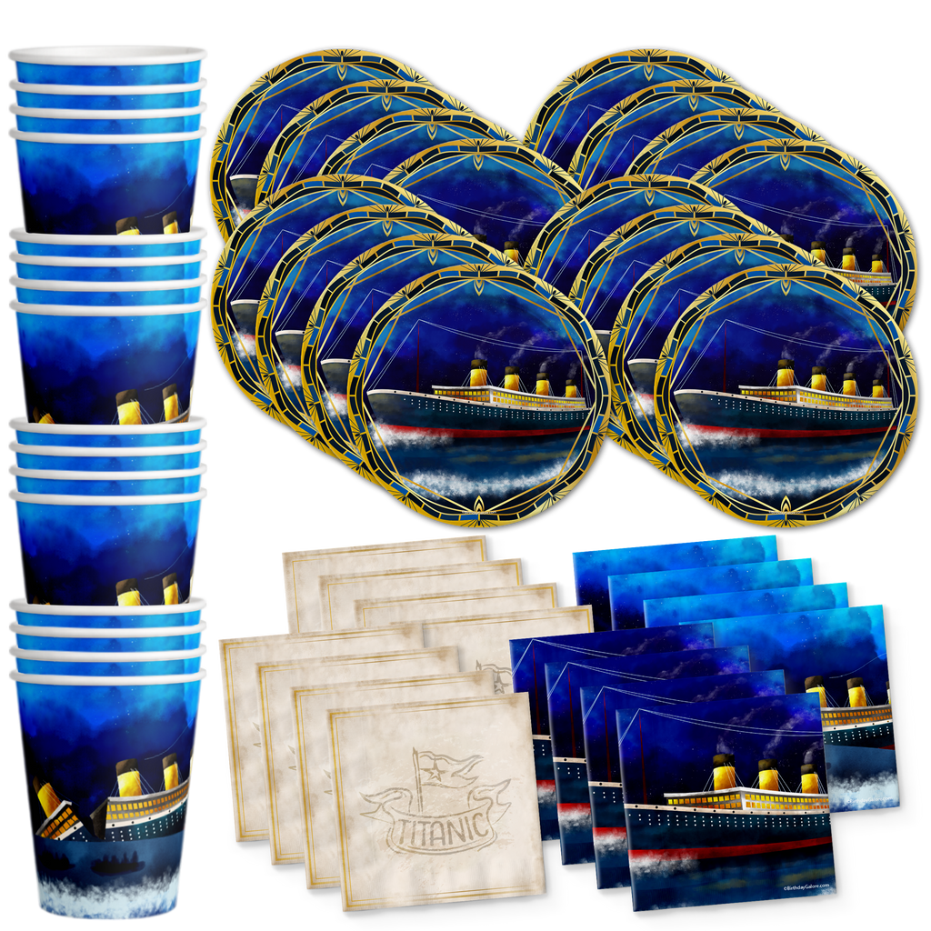 Titanic Birthday Party Tableware Kit For 16 Guests
