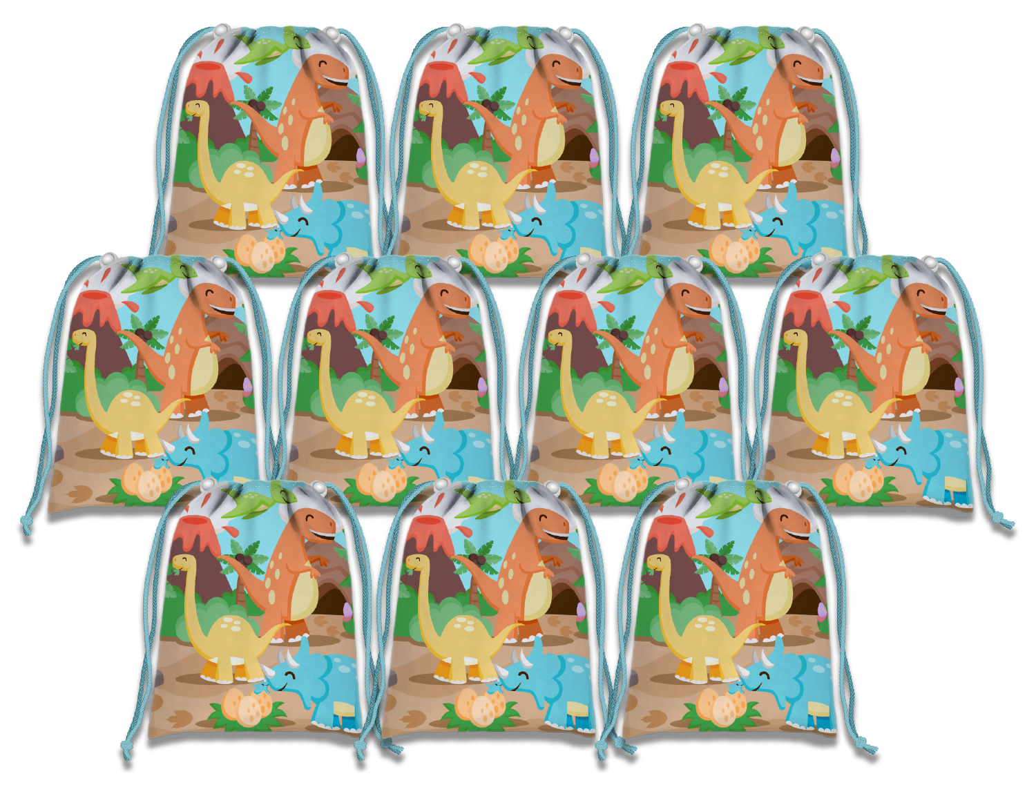 Little Dinosaur Drawstring Tote Bag (10 Pack) – BirthdayGalore.com