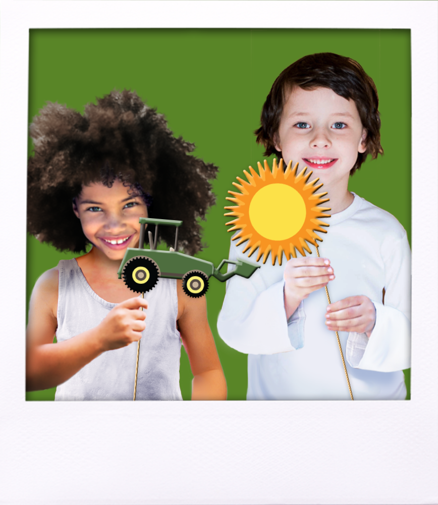 Tractor Time Photo Booth Props 20pcs Assembled – BirthdayGalore.com