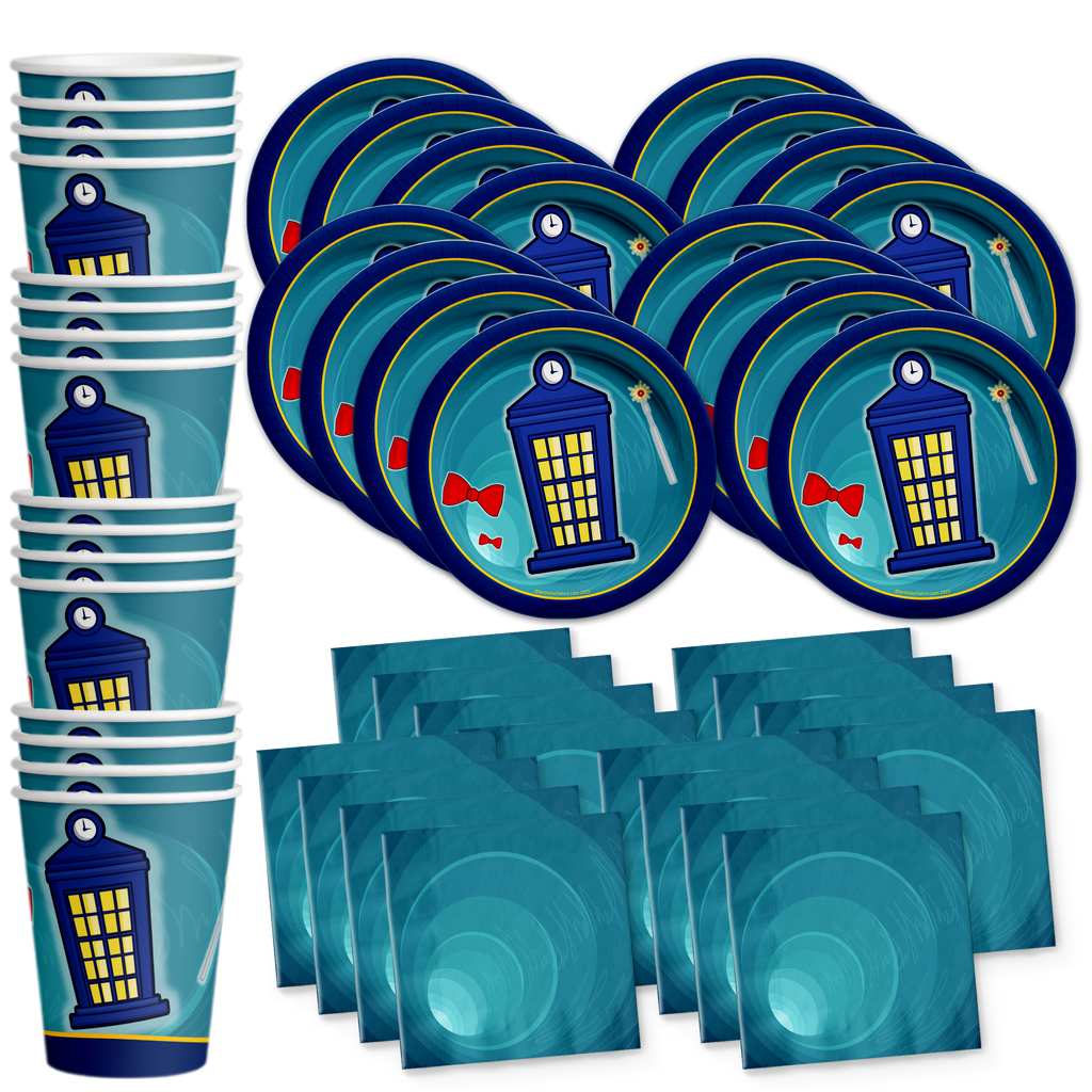 Time Traveler Party Tableware Kit For 16 Guests