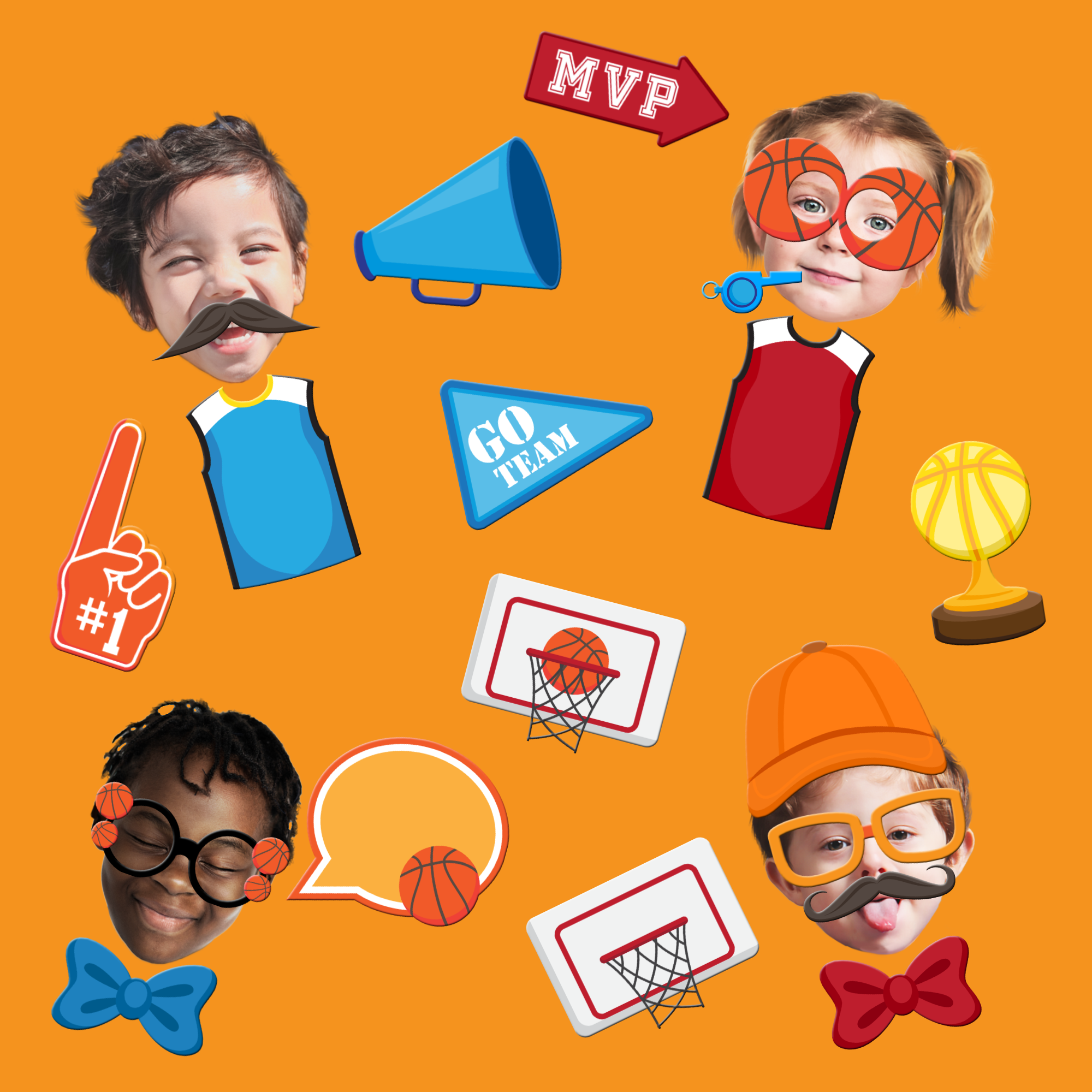 Basketball Photo Booth Props 20pcs Assembled